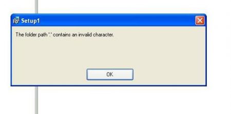 VS Error "The folder path '.' contains an invalid character" in the setup projects