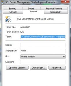 How to Suppress Splash Screen in Visual Studio and SSMS