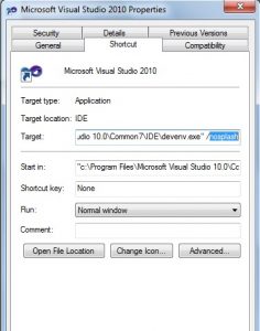 How to Suppress Splash Screen in Visual Studio and SSMS