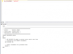 SQL Server - Shortcut to display the Stored procedure Code