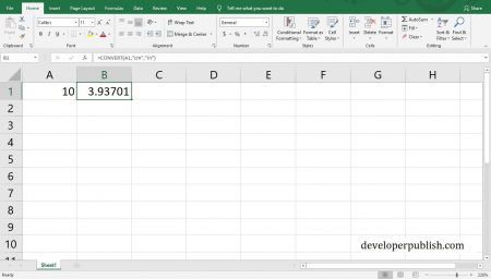How to convert centimeters to inches in Microsoft excel? - Developer ...