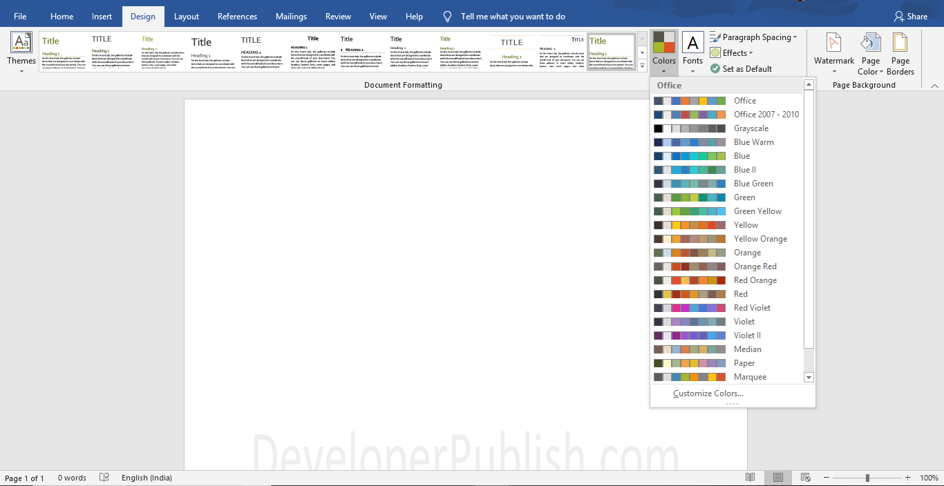 How to Change the Theme of Word Document? | Word Tutorials