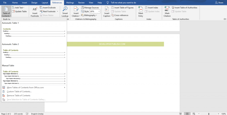 How to Insert Table of Contents in Word? | Word Tutorials