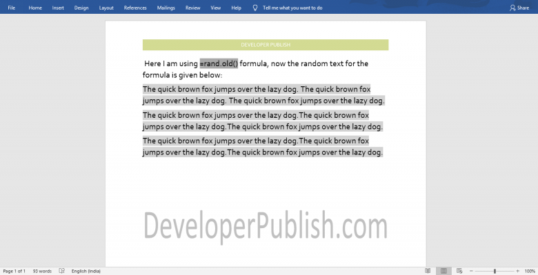 How to Generate Random text in Word ? | Word Tutorials