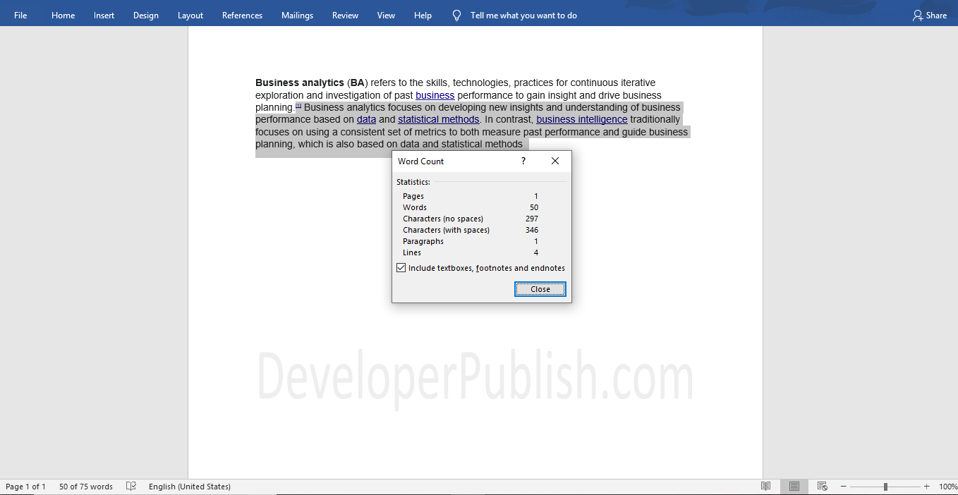 How to Show Word Count in Word? - Developer Publish