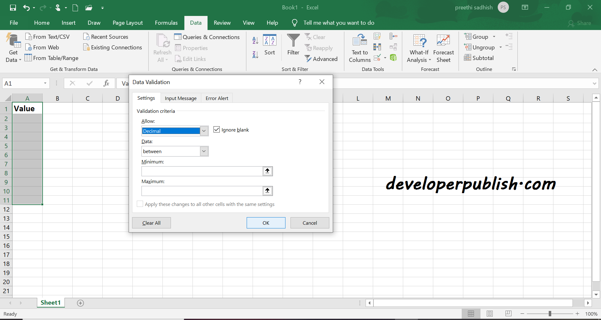 Data Validation in Microsoft Excel | Microsoft Excel Tutorials
