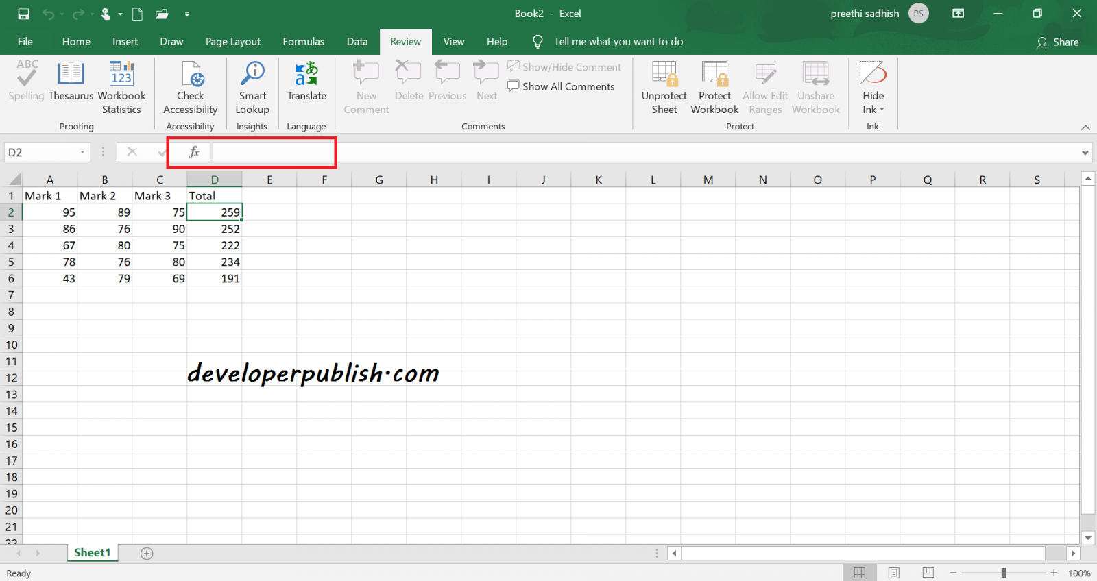 Hide And Lock Formulas In Excel Developer Publish