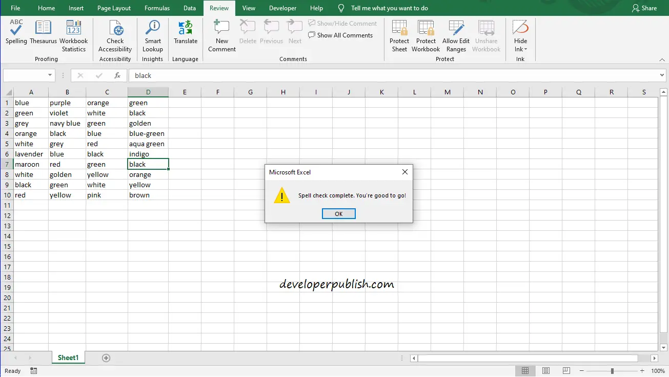 How To Use Spell Check In Microsoft Excel Developer Publish