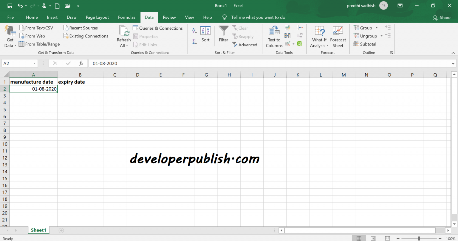 Date Validation in Microsoft Excel - Developer Publish