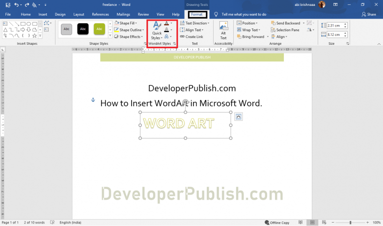 How to Insert WordArt in Microsoft Word? | Word Tutorials