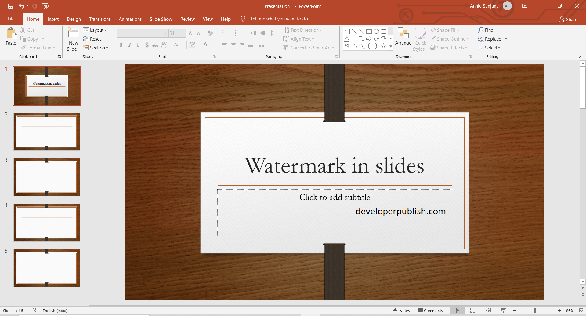 How to add watermark to the background of Slides in PowerPoint
