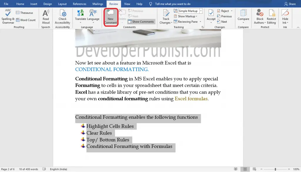 Insert Or Delete A Comment In Microsoft Word Word Tutorials