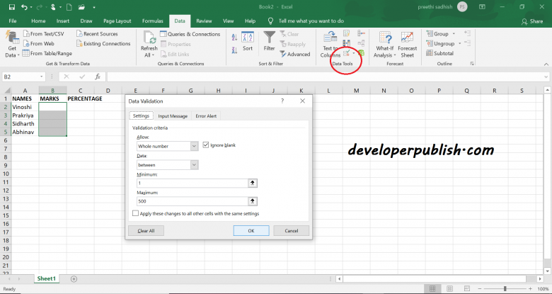Restrict Data to Number or Decimal in Microsoft Excel
