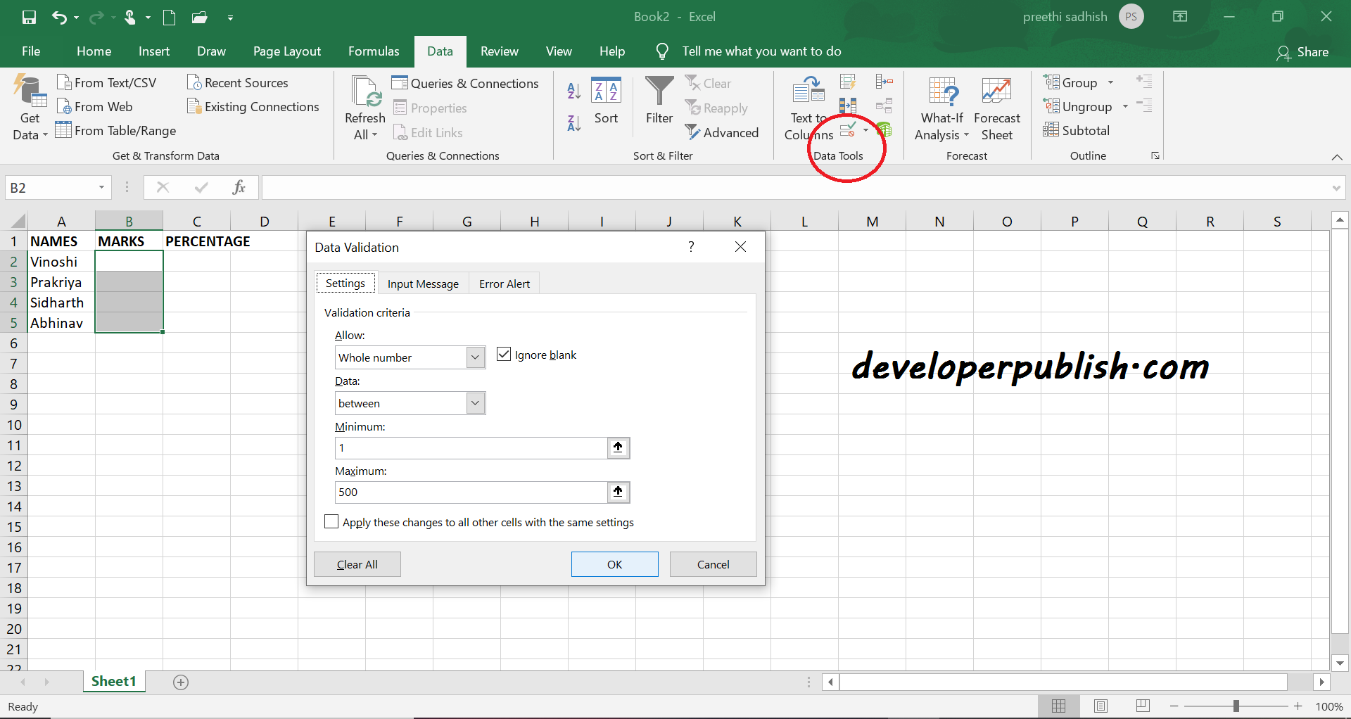 Restrict Data to Number or Decimal in Microsoft Excel