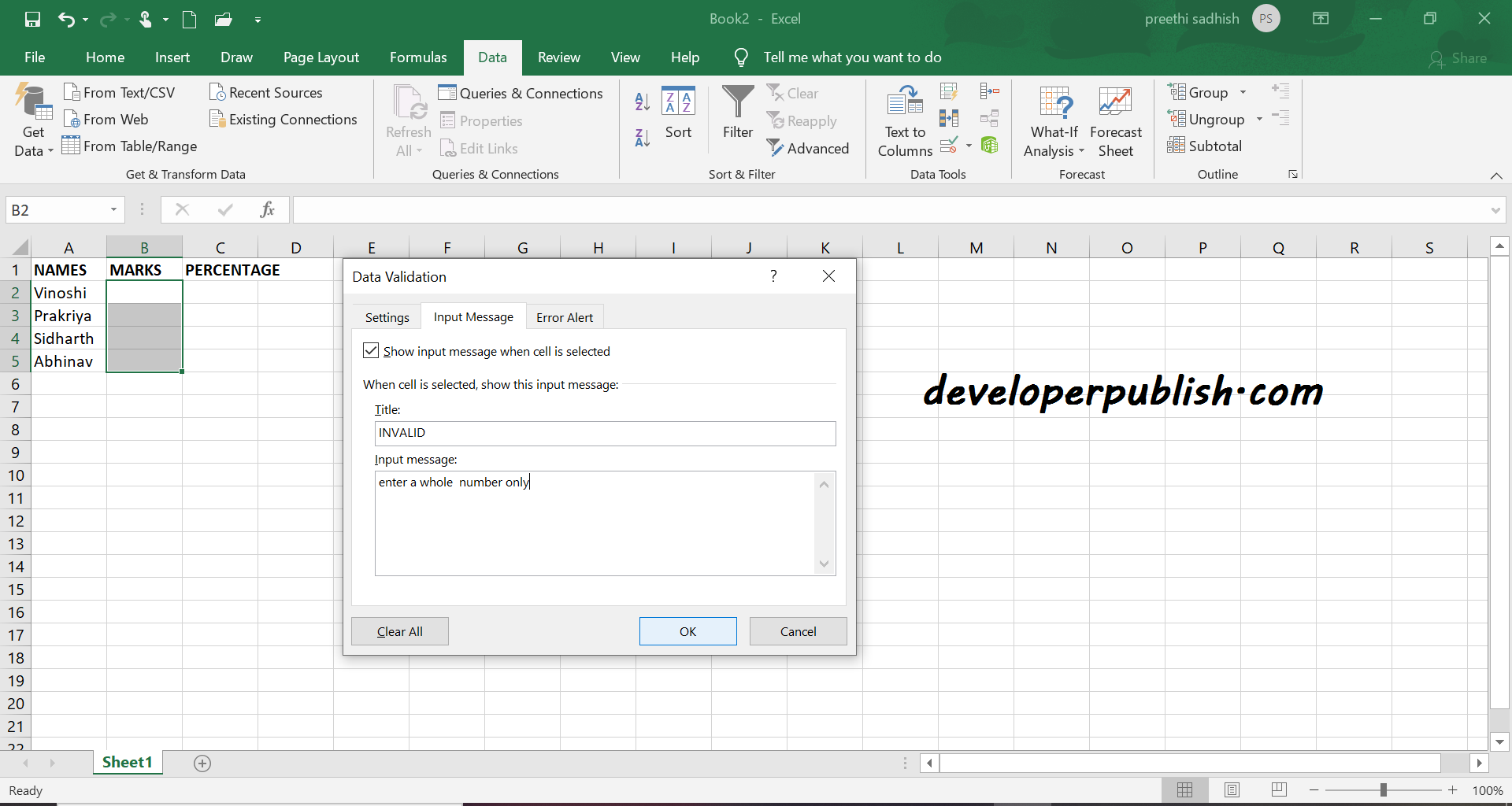 Restrict Data to Number or Decimal in Microsoft Excel