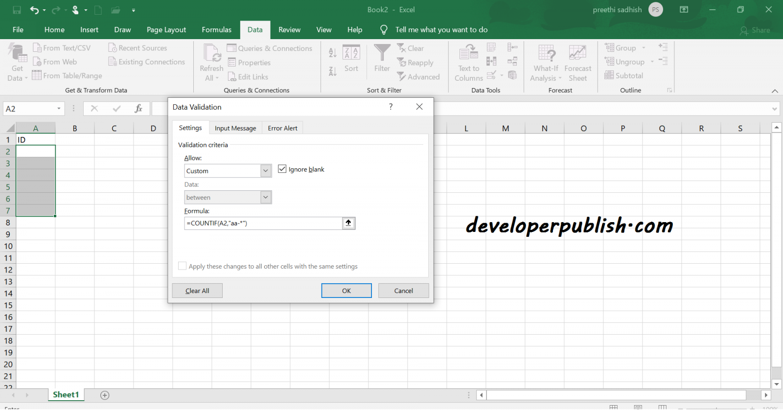 Custom Data Validation Rules in Excel | MS Excel Tutorials