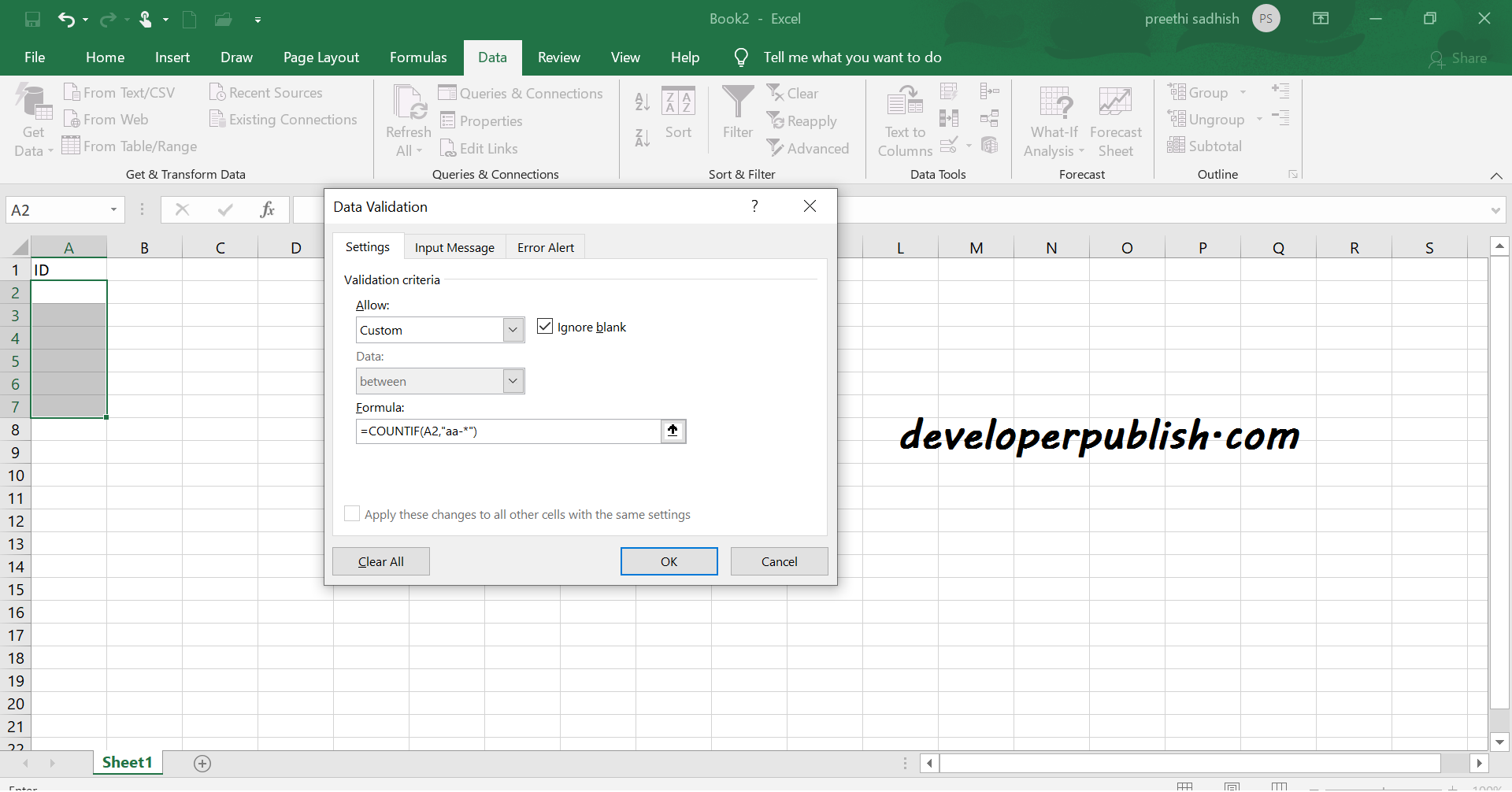 Custom Data Validation Rules in Excel | MS Excel Tutorials