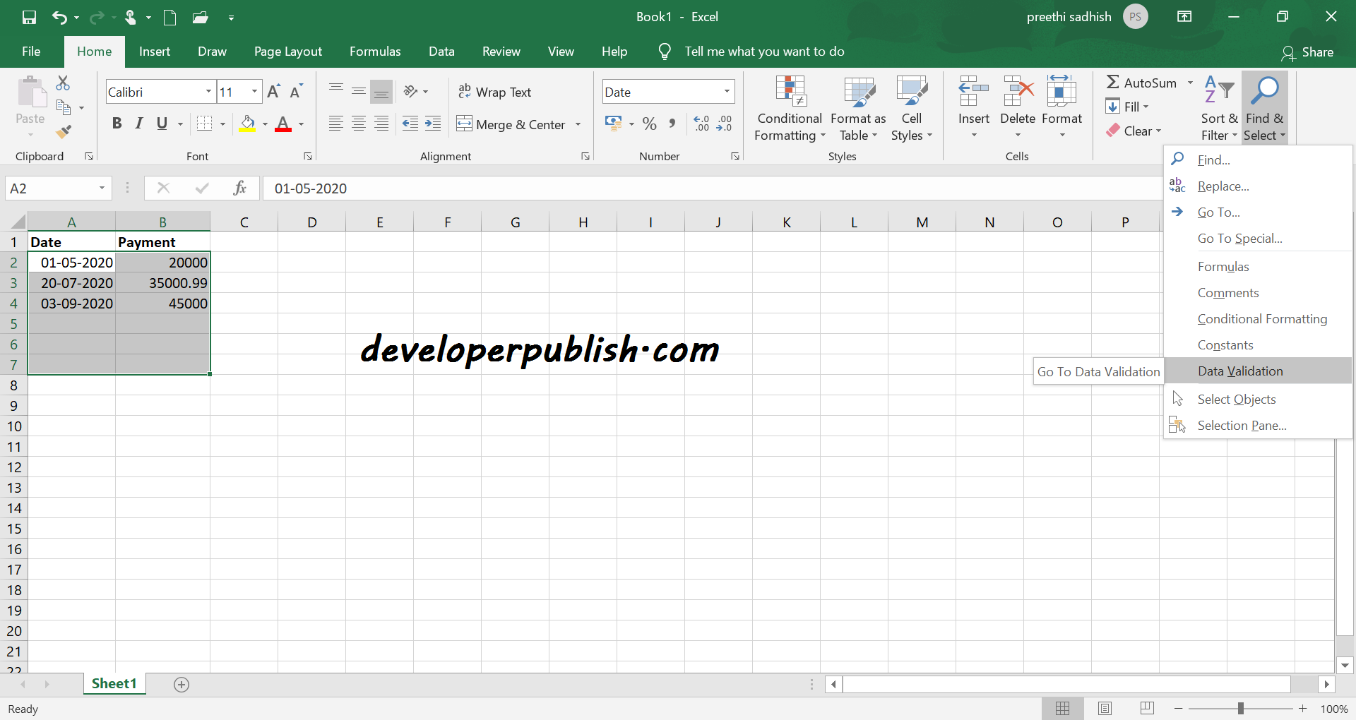 Find Cells with Data Validation in Microsoft Excel | Excel Tutorials