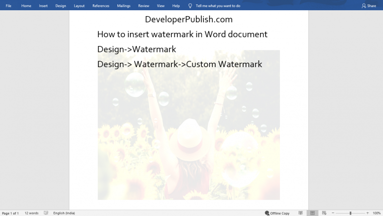 How to Insert Watermark in Microsoft Word? - Developer Publish