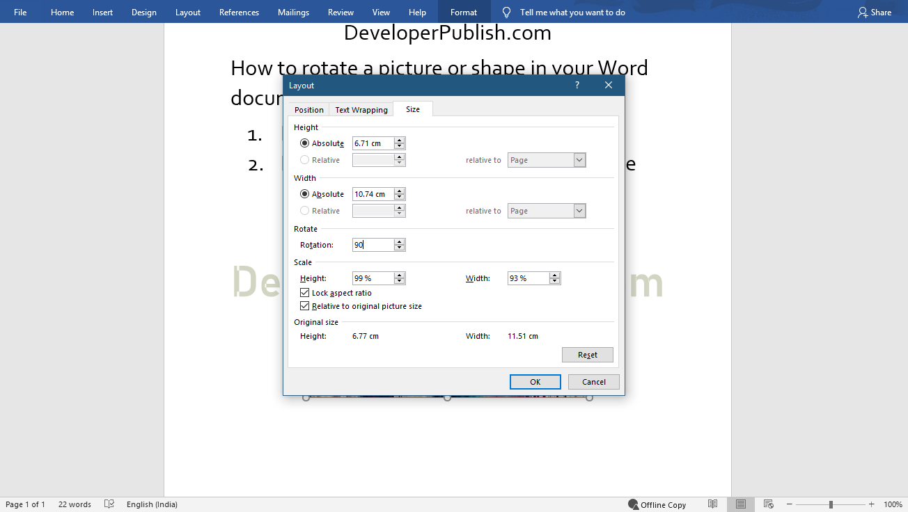 How to Rotate a Picture or Shape in Word? | Word tutorials