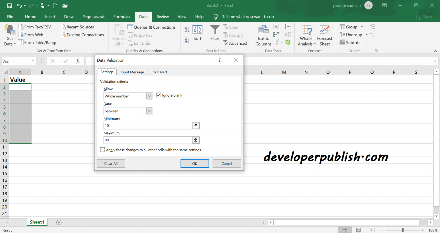 How to Remove Data Validation in Excel?