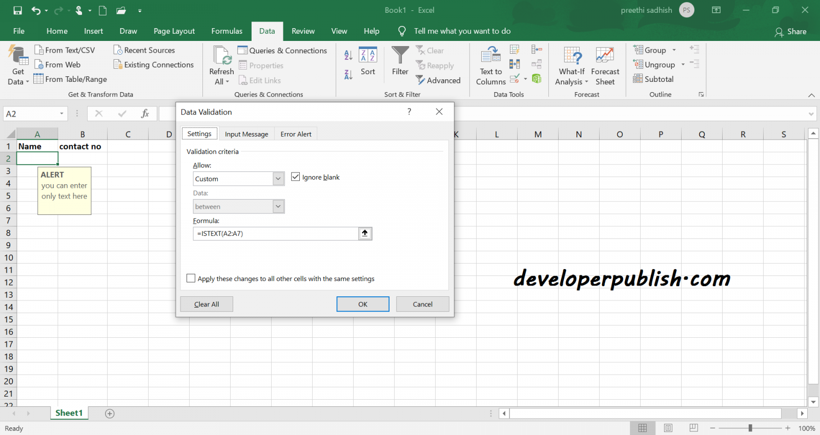 Custom Data Validation Rules In Excel MS Excel Tutorials
