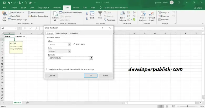 Custom Data Validation Rules In Excel Ms Excel Tutorials