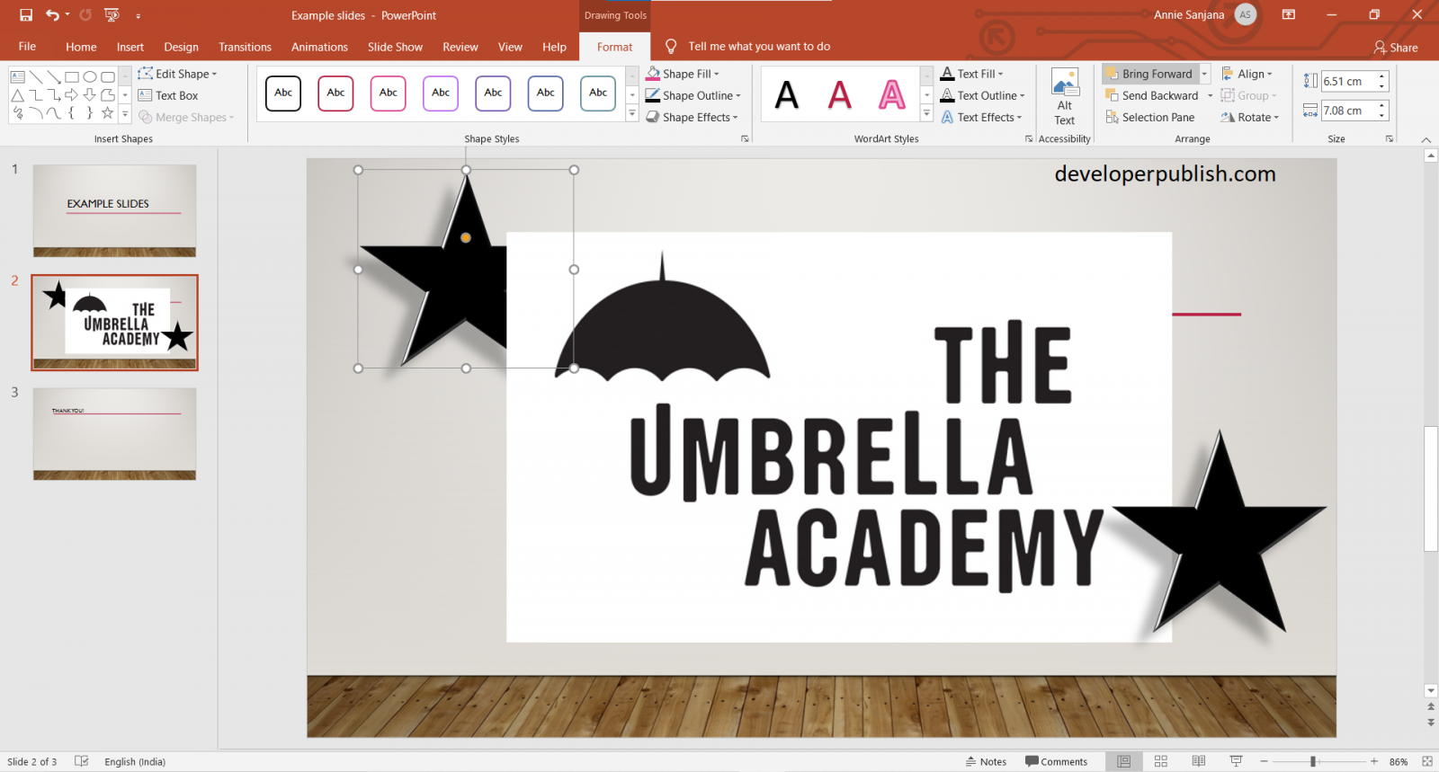 Change the Order of Stacked Objects in PowerPoint Slide