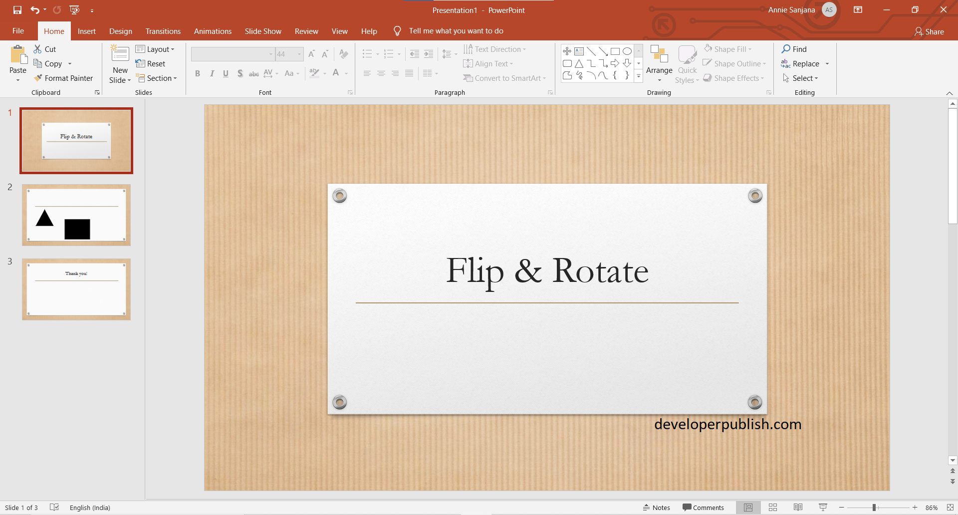 How to Rotate or flip an object in PowerPoint ? - Developer Publish