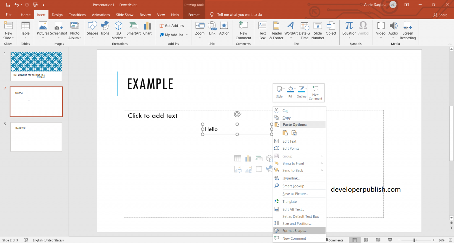 How to Set Text Direction & Position in PowerPoint?