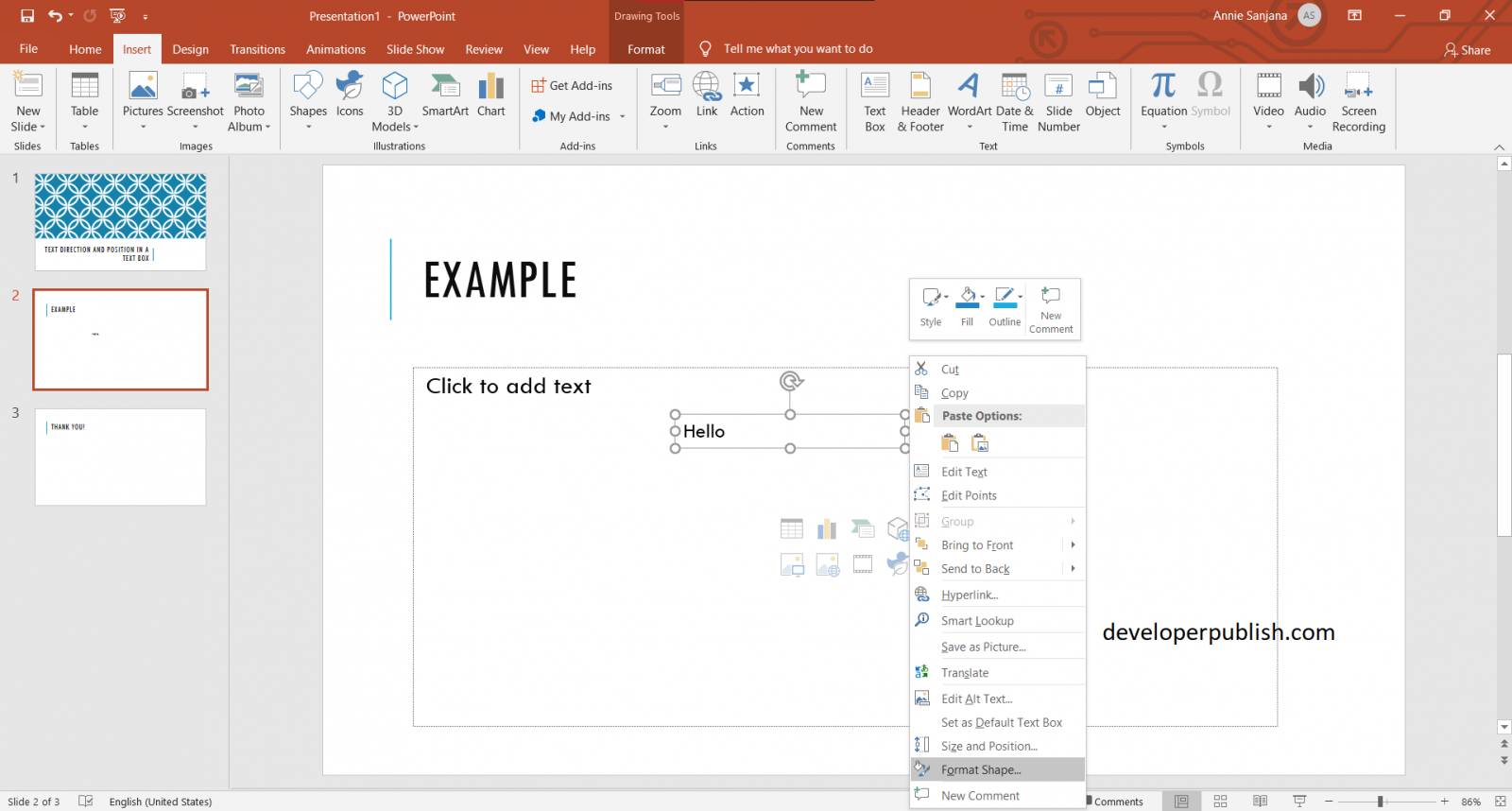 How to Set Text Direction & Position in PowerPoint?