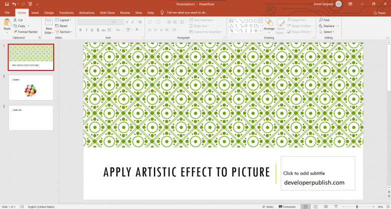 Apply Artistic Effect to picture in PowerPoint | PowerPoint Tutorials