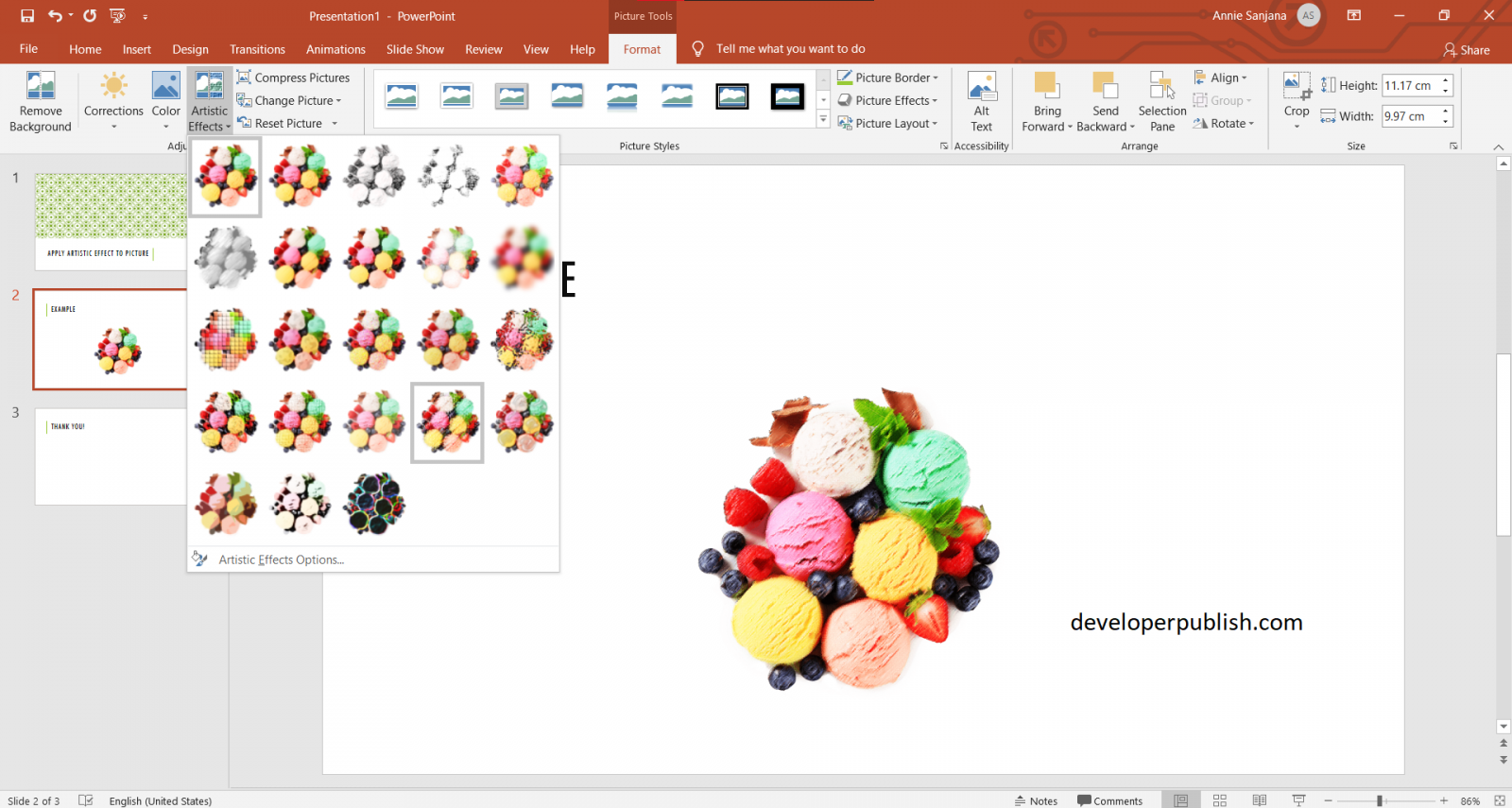 Apply Artistic Effect To Picture In PowerPoint PowerPoint Tutorials