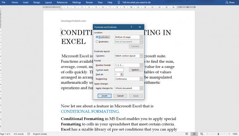 How to Insert Footnotes and Endnotes in Word ? | Word Tutorials