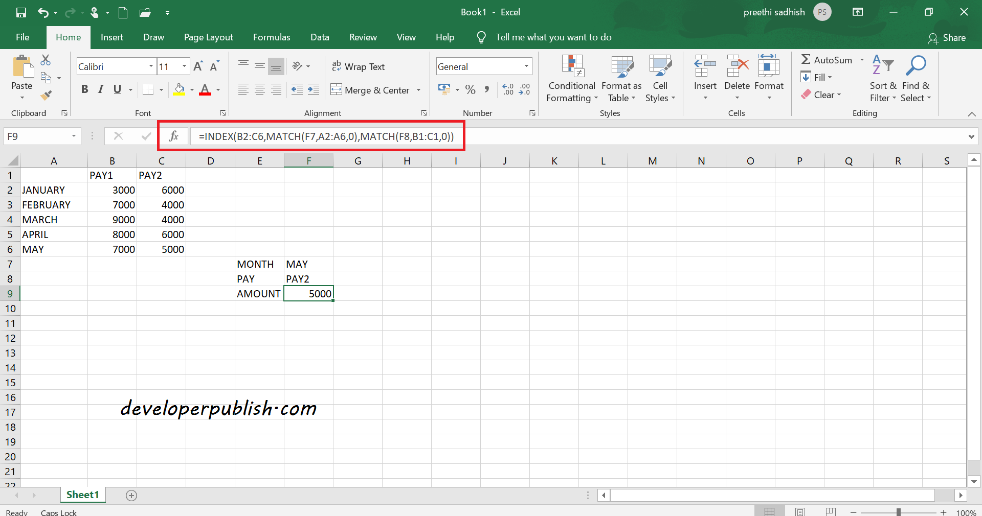 Two-way Lookup in Microsoft Excel - Developer Publish