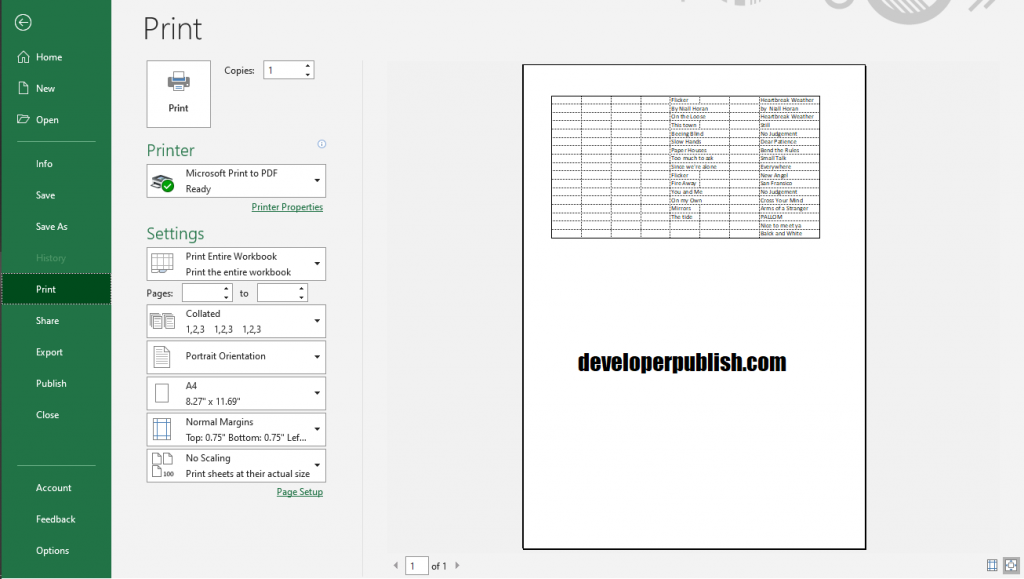 Print Gridlines and Headings in Excel - Developer Publish