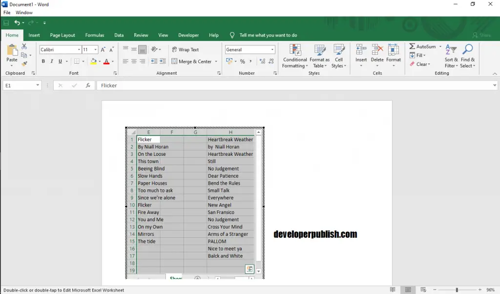 Insert Excel Into Word DeveloperPublish Excel Tutorials