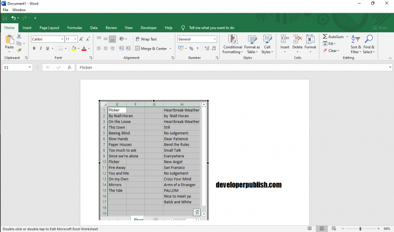 Insert Excel into Word - DeveloperPublish Excel Tutorials