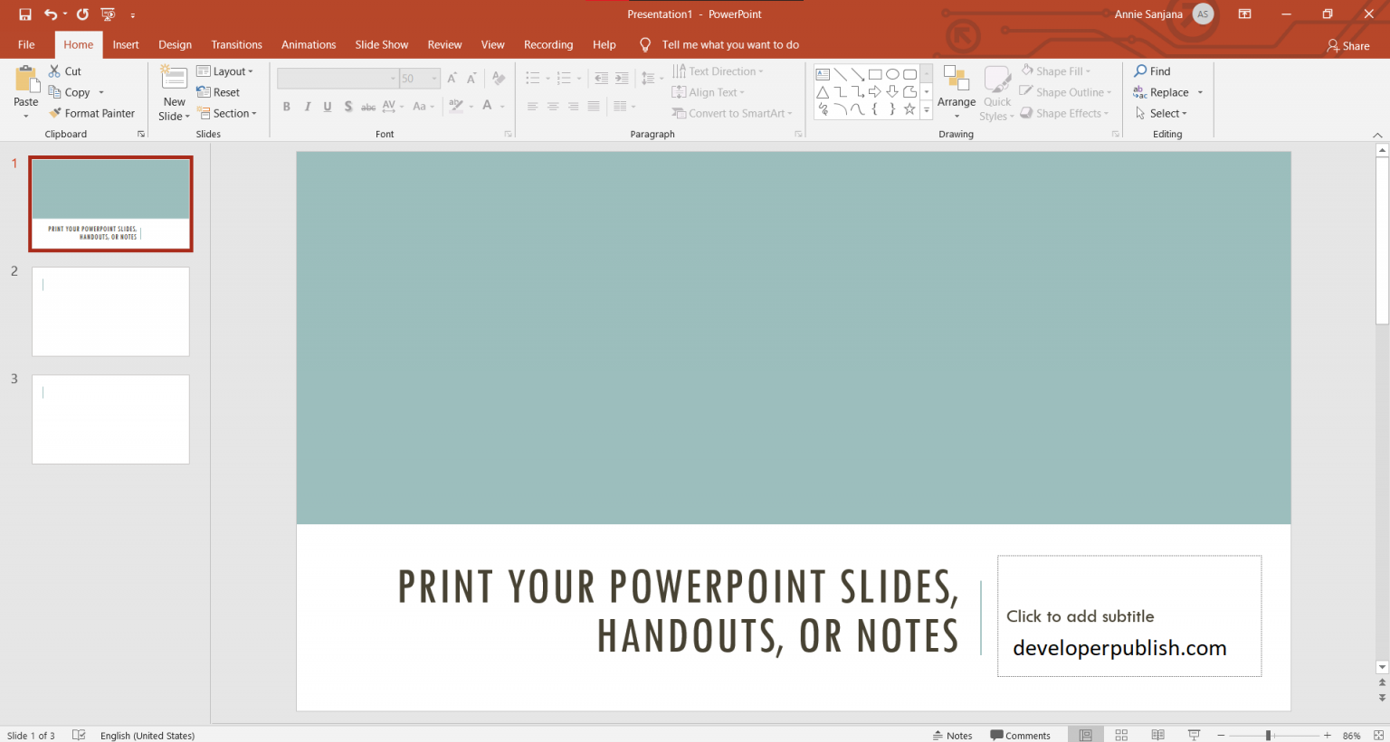 Print out PowerPoint Slides, Handouts, or Notes | DeveloperPublish