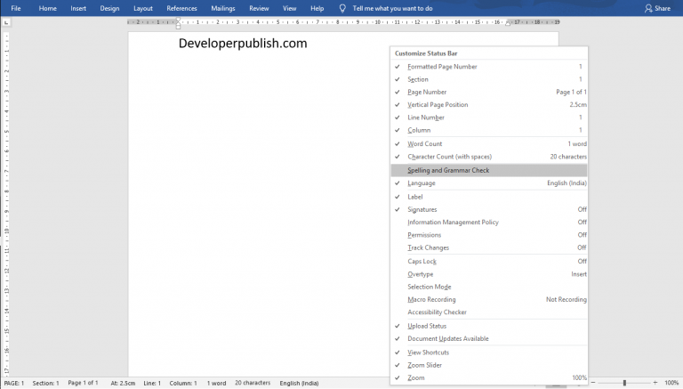 Status Bar in Microsoft Word | Microsoft Word Tutorials