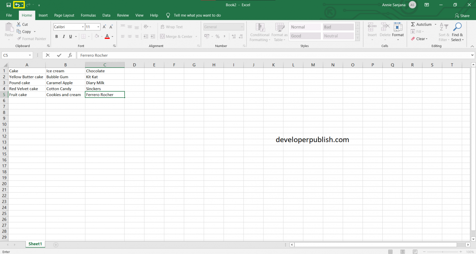 Undo And Redo In Excel Developerpublish Excel Tutorials