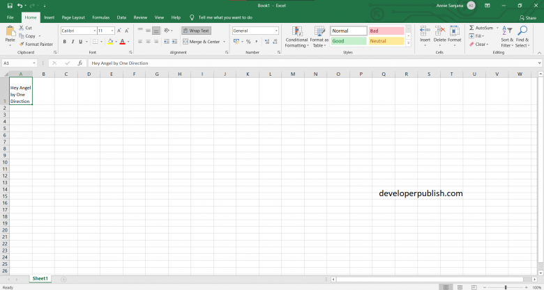 How to Enter multiple lines in a single cell in Excel?