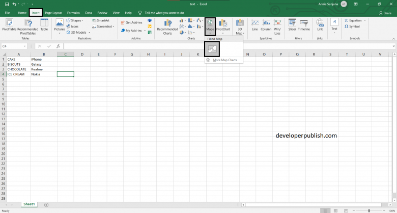 How to Insert Maps in Excel? - DeveloperPublish Tutorials