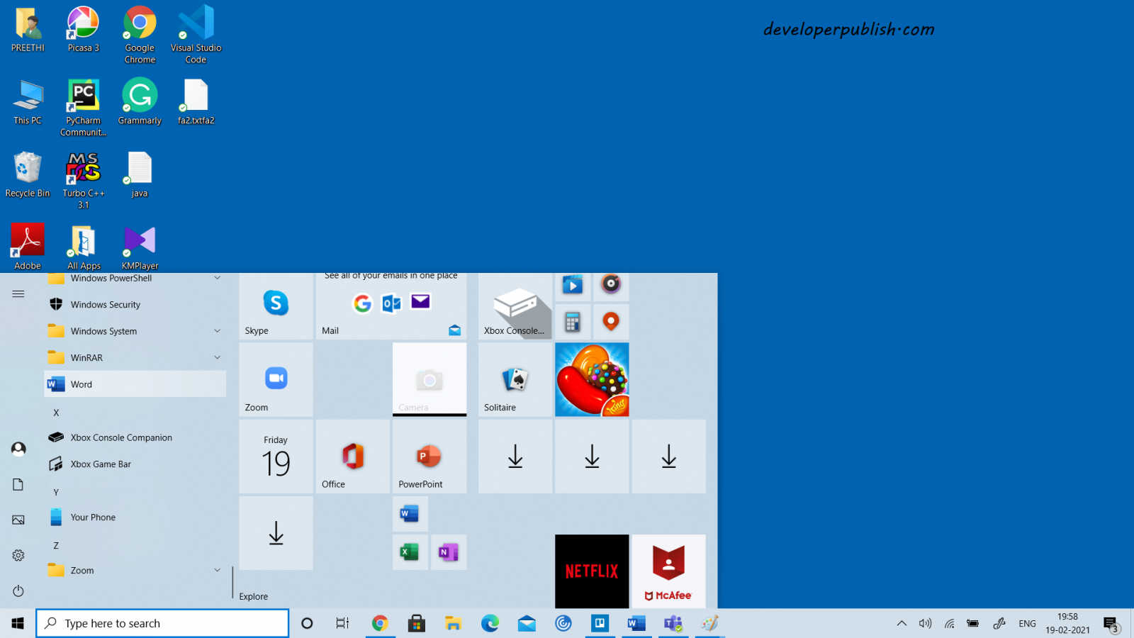 Create a desktop Shortcut for Word - Developer Publish