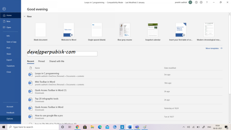 Mini Toolbar in Microsoft Word - Developer Publish Tutorials