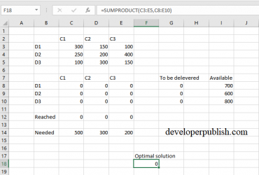 Solving Transportation Problems in Excel using Solver - Developer Publish