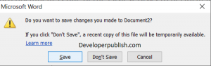 Different Ways to Exit Microsoft Word document - DeveloperPublish