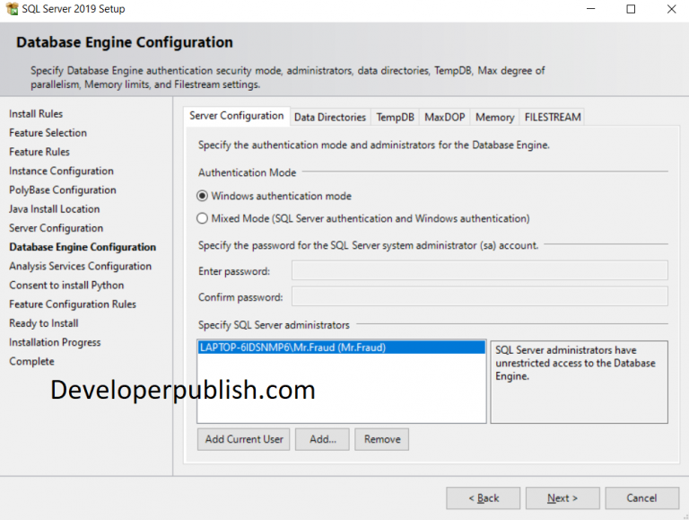 Download & Installing SQL SERVER 2019 Developer Edition for free