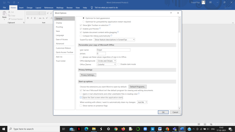 Start Screen in Microsoft Word - Developer Publish Tutorials