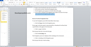 Navigation Pane in Microsoft Word - Developer Publish